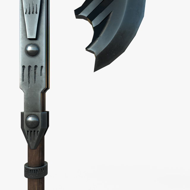 Two handed Ax 3D Model in Melee 3DExport