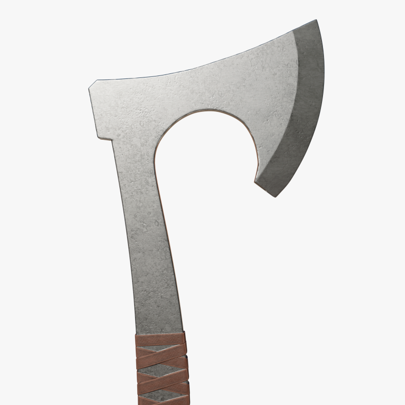 Steel axe with leather wrapping 3D Model in Melee 3DExport