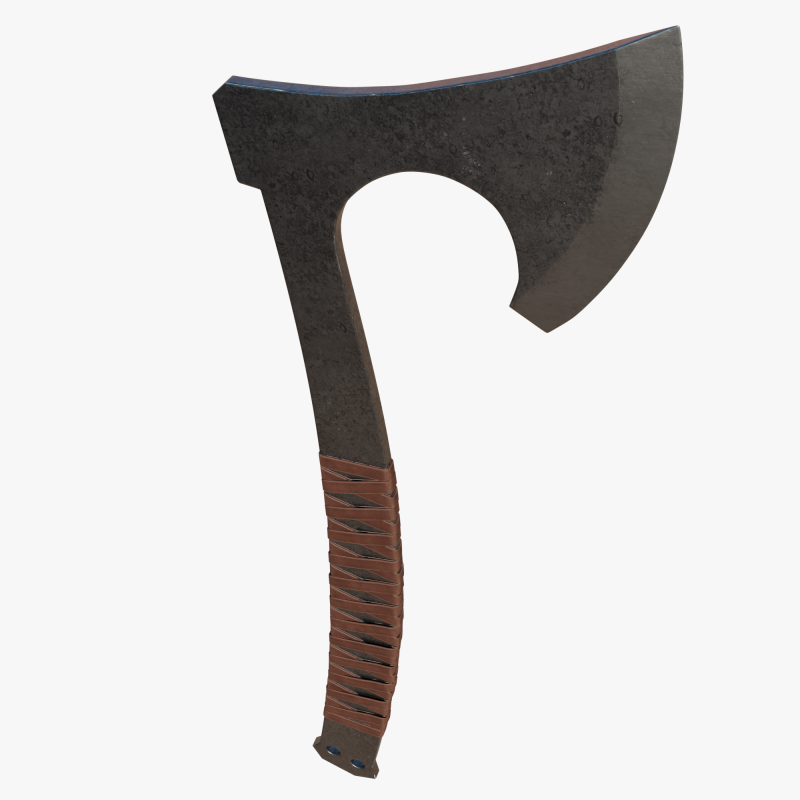 Steel axe with leather wrapping 3D Model in Melee 3DExport
