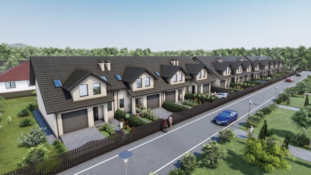 Suburban houses 4 types 3D Model in Buildings 3DExport