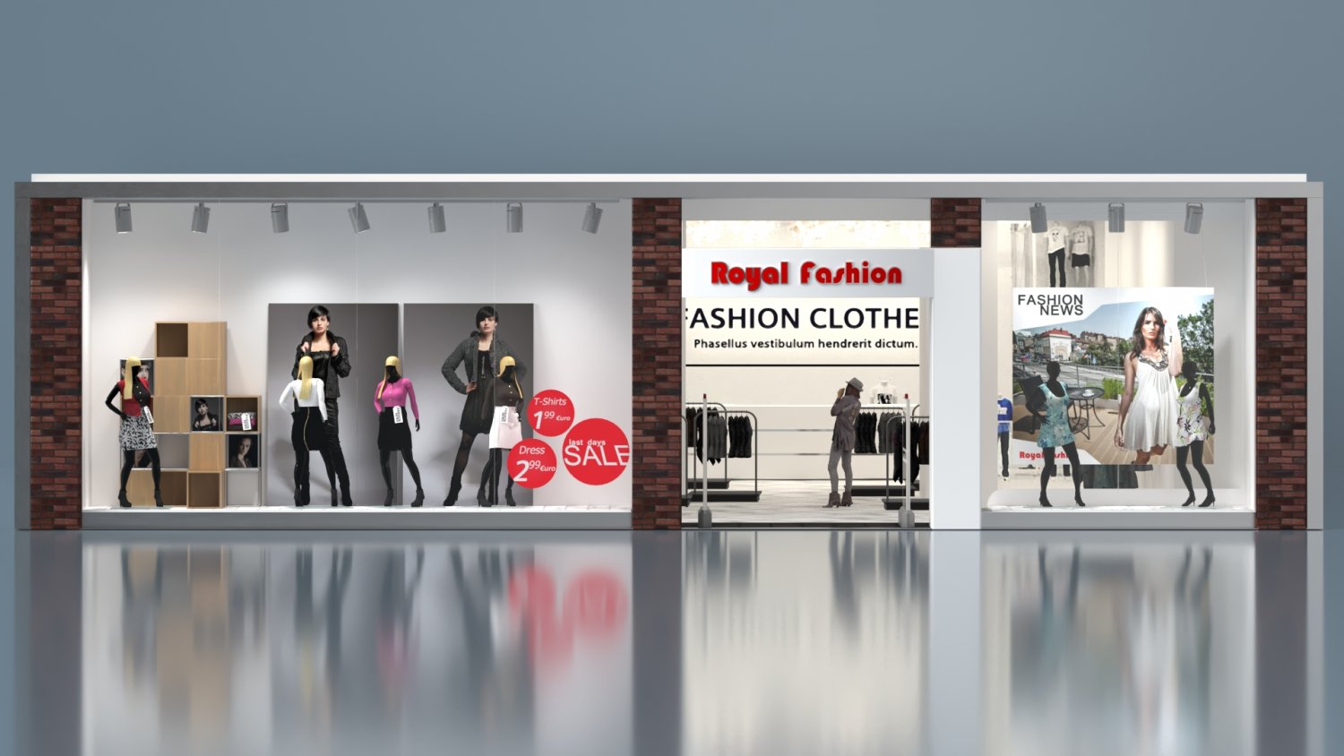 Shop window 3D Models in Store Spaces 3DExport
