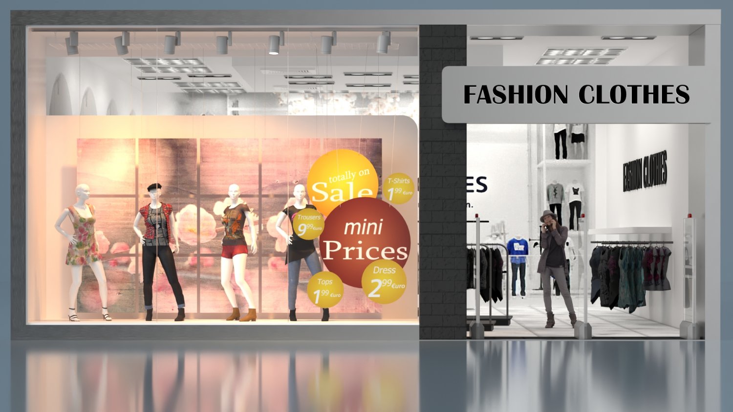 Shop window 3D Models in Store Spaces 3DExport