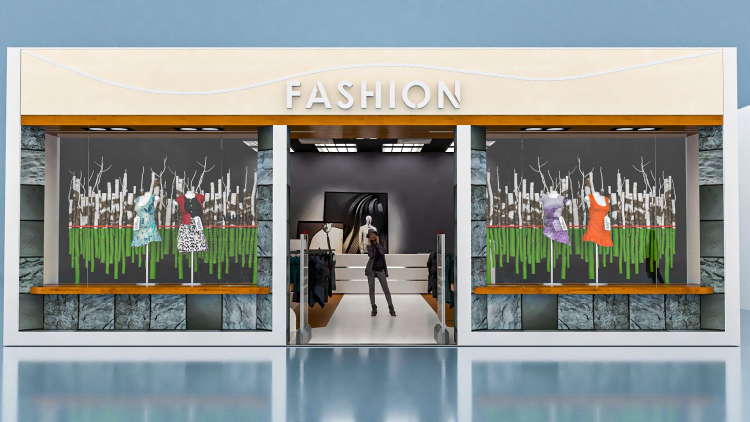 Shop window 3D Models in Store Spaces 3DExport