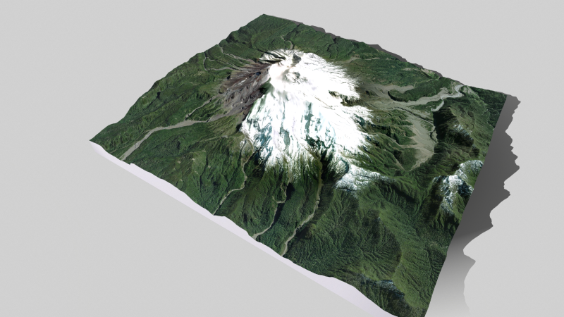 Mountain landscape Volcano Calbuco Andes Mountains Chile 3D Model in ...