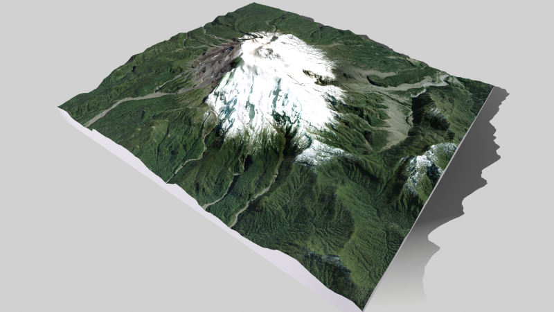 Mountain landscape Volcano Calbuco Andes Mountains Chile 3D Model in ...