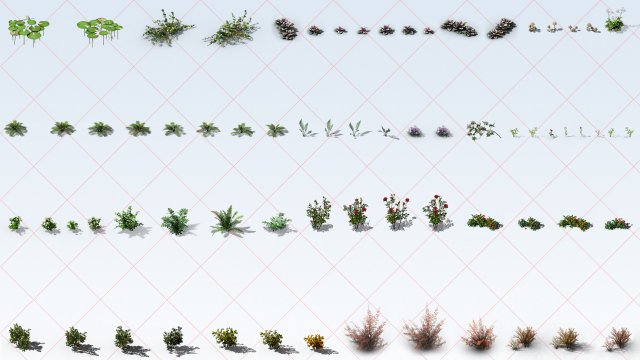 300 Tropical Ocean and Desert Grass Plant Flower 2D Game Asset CG ...