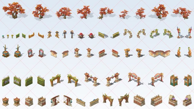 212 Fantasy House Home Building Tree Village City 2D Game Asset Mega ...