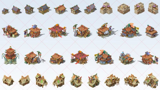 212 Fantasy House Home Building Tree Village City 2D Game Asset Mega ...
