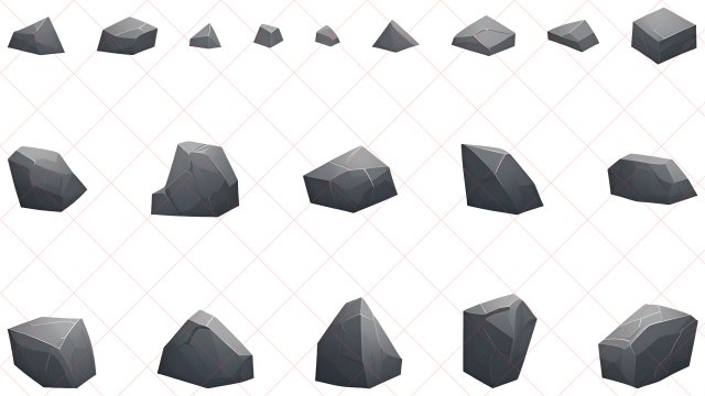 34 Cartoon Stone and Rock 2D Game Asset CG Textures in Other 3DExport