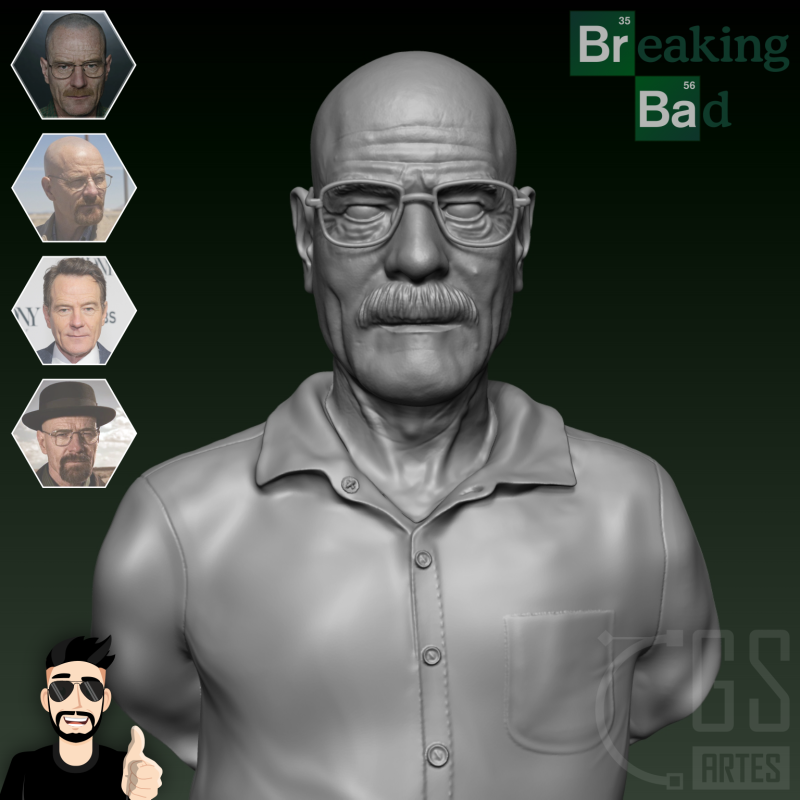 WALTER WHITE - BREAKING BAD - 3D PRINT 3D Model in Man 3DExport