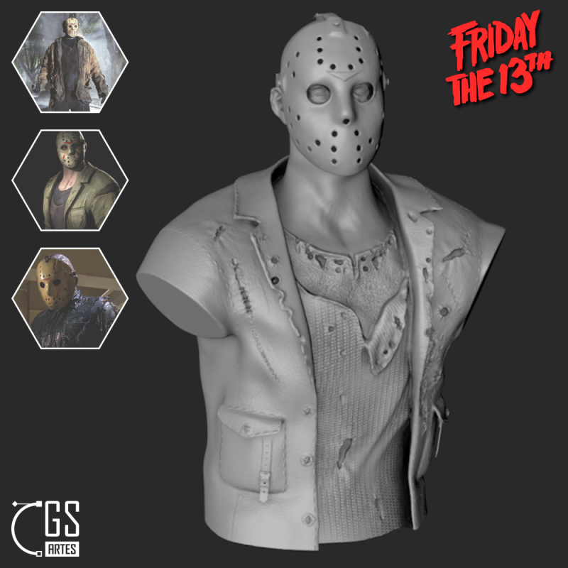 JASON VORHEES - BUST - FRIDAY THE 13TH - 3D PRINT 3D Model in Man 3DExport