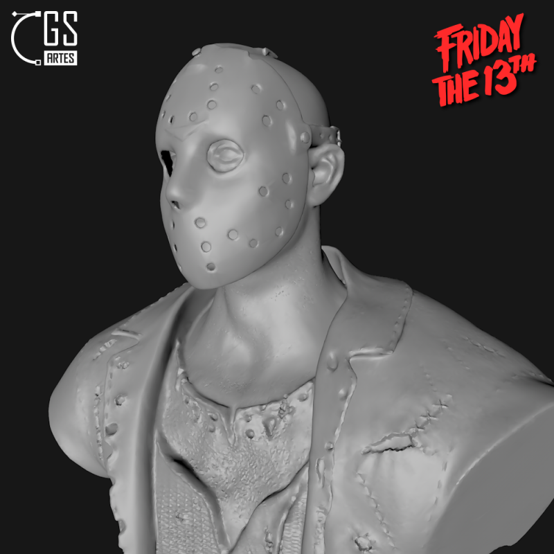 JASON VORHEES - BUST - FRIDAY THE 13TH - 3D PRINT 3D Model in Man 3DExport