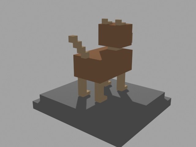 voxel dog - model 4 3D Model in Dog 3DExport