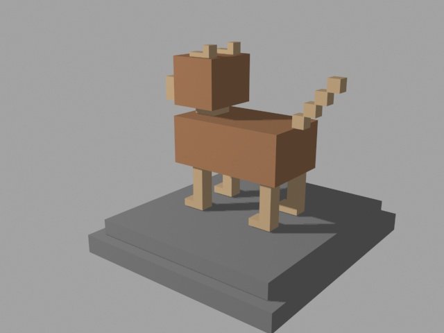 voxel dog - model 4 3D Model in Dog 3DExport