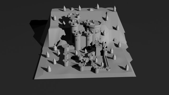 Low Poly Castle 4 3D Model in Fantasy 3DExport