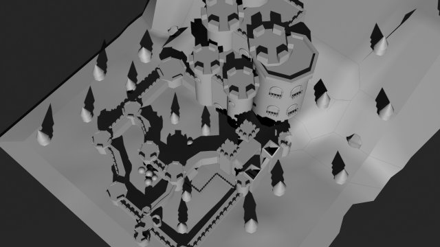 Low Poly Castle 4 3D Model in Fantasy 3DExport