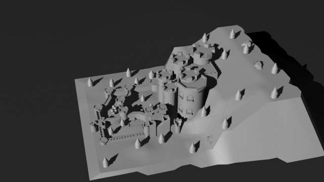Low Poly Castle 4 3D Model in Fantasy 3DExport