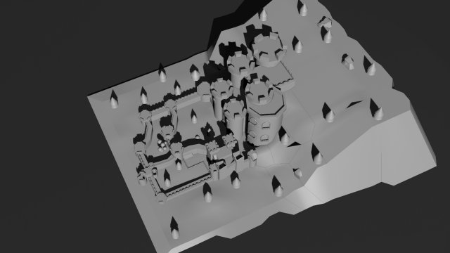 Low Poly Castle 4 3D Model in Fantasy 3DExport