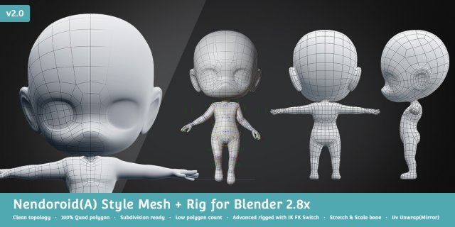 base meshes character starter kit rig 3D Model in Other 3DExport