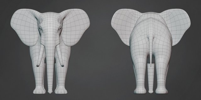 elephant base mesh 3D Model in Elephant 3DExport