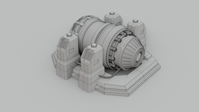 sci-fi power generator - low poly - game ready - pbr 3D Model in ...