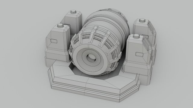 sci-fi power generator - low poly - game ready - pbr 3D Model in ...