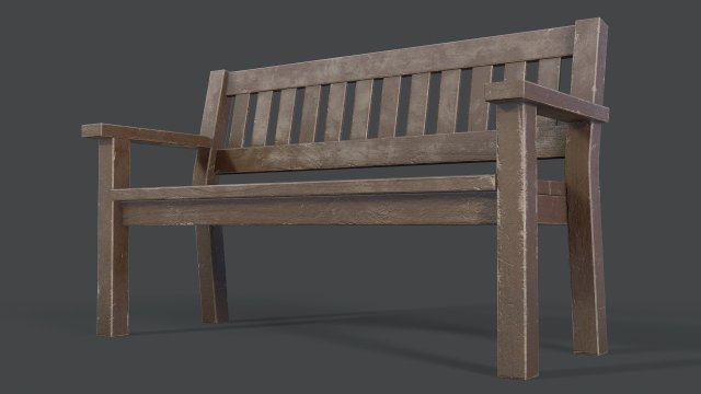 old bench painted worn 3D Model in Bench 3DExport
