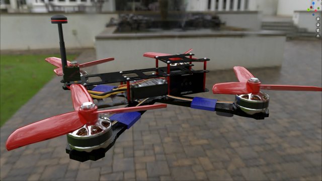 Drone Quadcopter 3D Model in Drone / Copter 3DExport