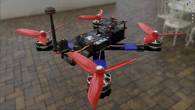 Drone Quadcopter 3D Model in Drone / Copter 3DExport
