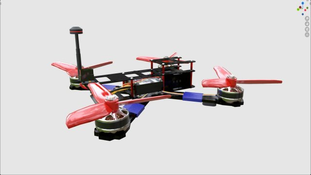 Drone Quadcopter 3D Model in Drone / Copter 3DExport