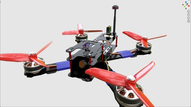 Drone Quadcopter 3D Model in Drone / Copter 3DExport