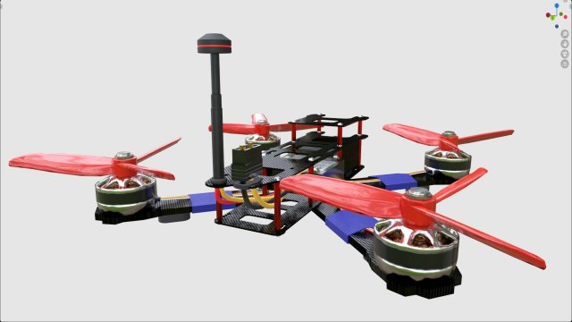 Drone Quadcopter 3D Model in Drone / Copter 3DExport