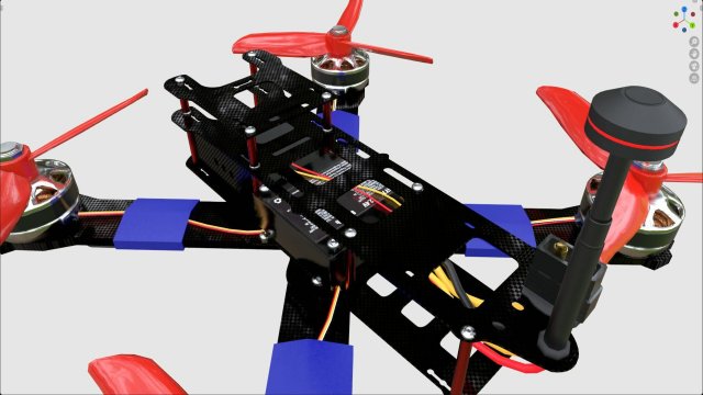 Drone Quadcopter 3D Model in Drone / Copter 3DExport