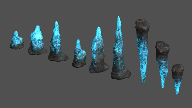 Stalagmite Set - Energy 3D Model in Landscapes 3DExport
