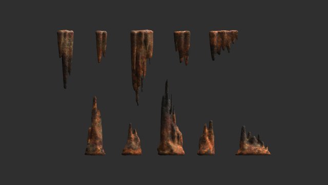 Cave Rock Pack 1 - Rust 3D Model in Landscapes 3DExport