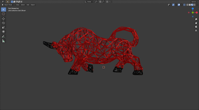 low poly bull 3D Model in Cow 3DExport