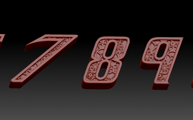 cyberpunk gears numbers 3D Model in Decoration 3DExport