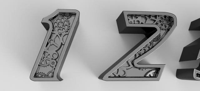 cyberpunk gears numbers 3D Model in Decoration 3DExport