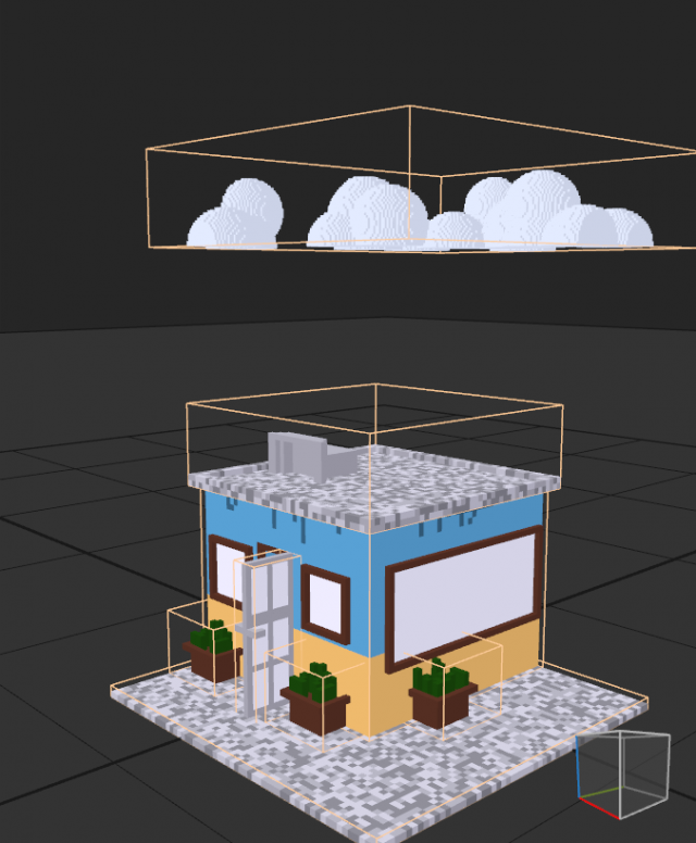 Snack bar voxel Free 3D Model in Landscapes 3DExport