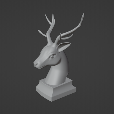 Deer Head 3D Print Model in Sculpture 3DExport