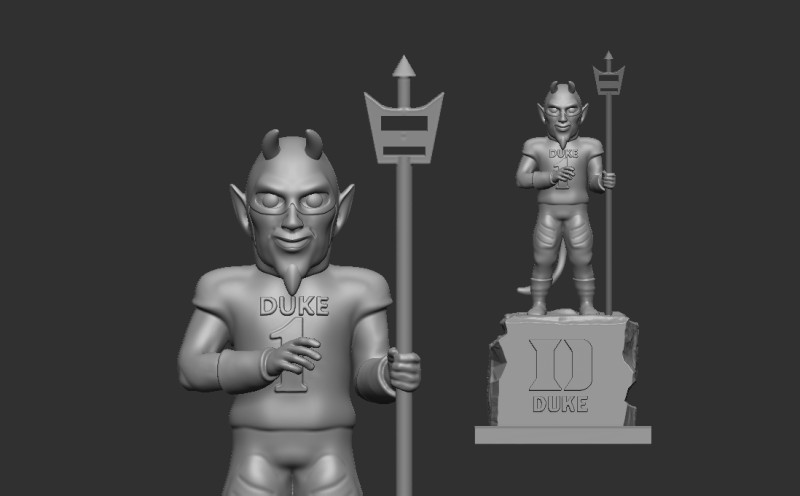 NCCA - DUKE MASCOT STATUE - BLUE DEVIL- 3D PRINT Model Cetak 3D in ...