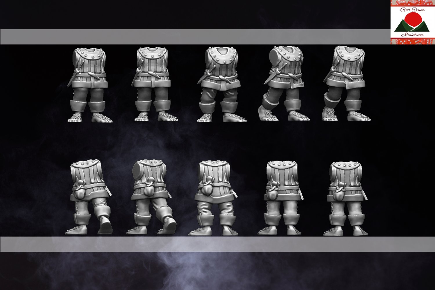 28mm halfling levy militia multi pose miniature and print supports ...