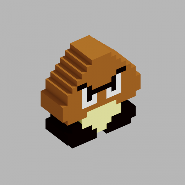 mario and goomba voxel 3D Print Model in Monsters & Creatures 3DExport