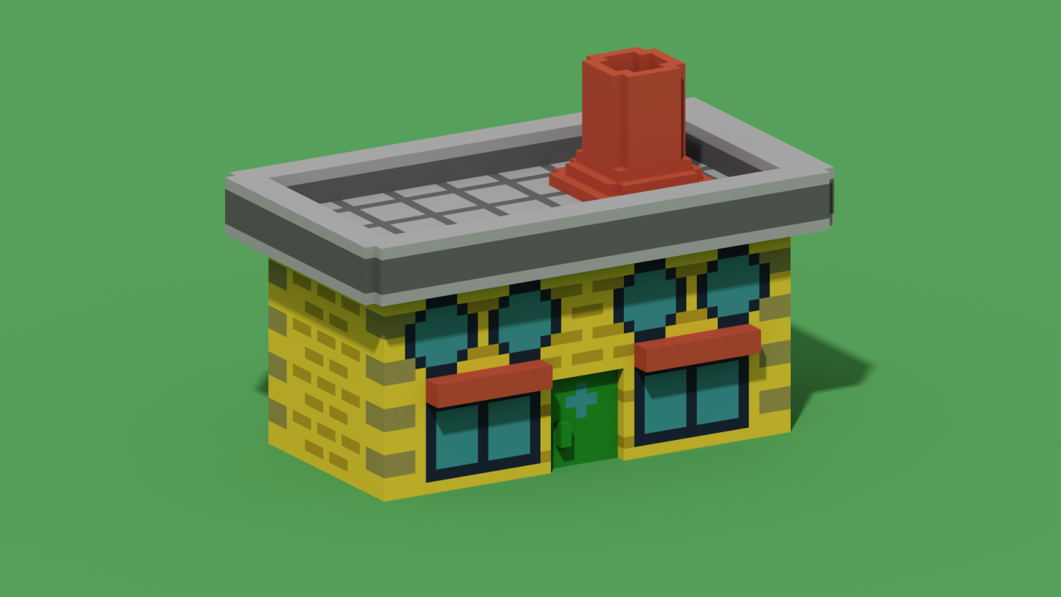 pokemon professor oak laboratory voxel 3D Print Models in Architecture ...