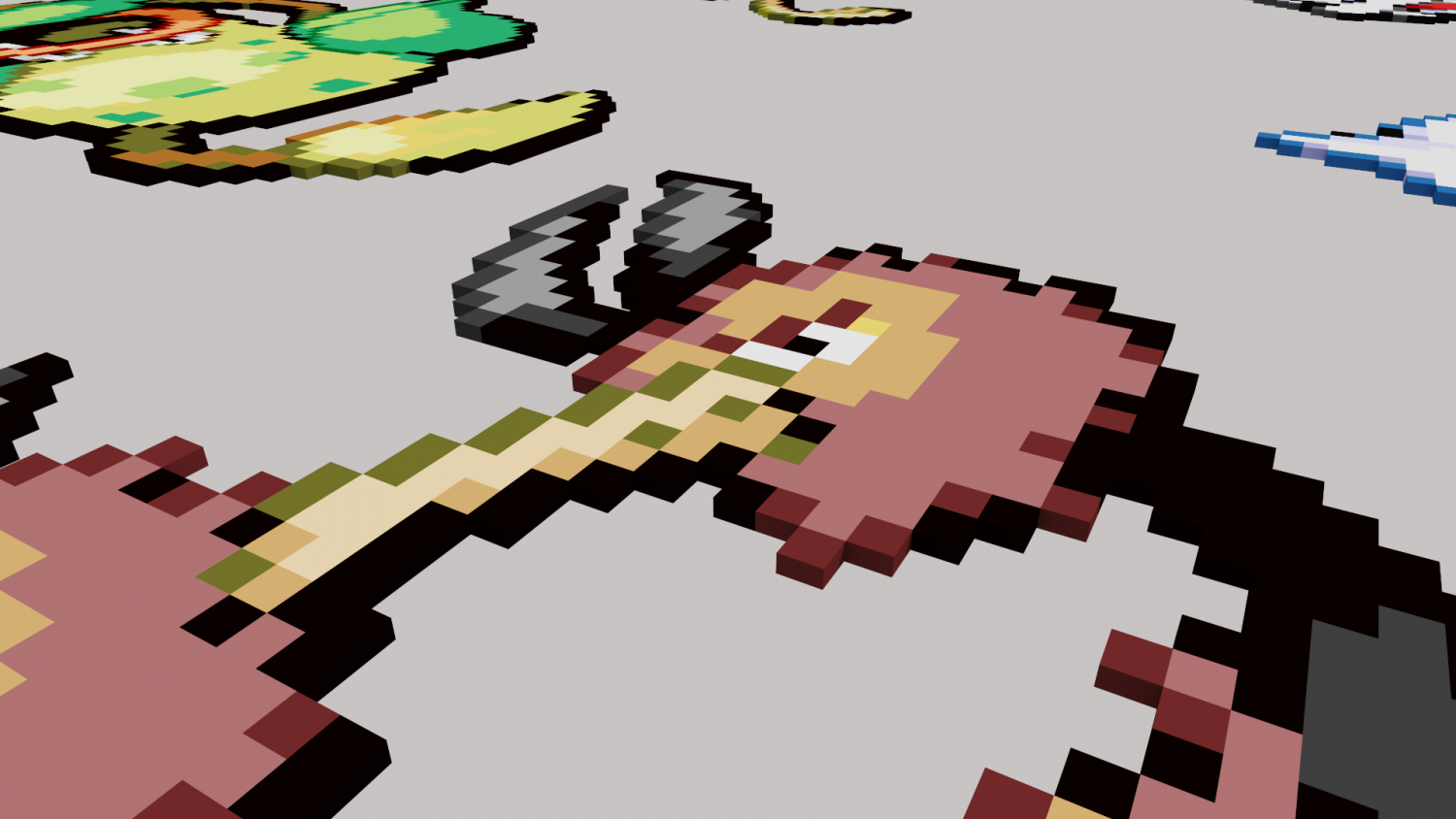 pokemon sprite voxel 1 gen 3D Models in Monster 3DExport