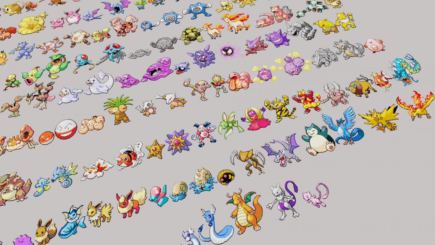 pokemon sprite voxel 1 gen 3D Models in Monster 3DExport