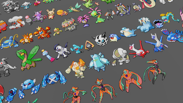 pokemon sprite voxel 3 gen 3D Model in Monster 3DExport