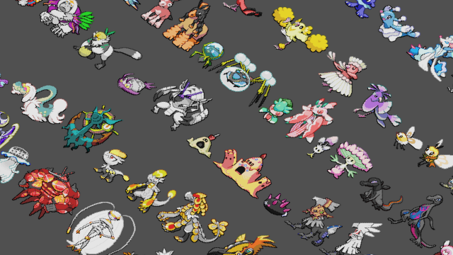 pokemon sprite voxel 7 gen 3D Model in Monster 3DExport