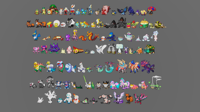 pokemon sprite voxel 8 gen 3D Model in Monster 3DExport