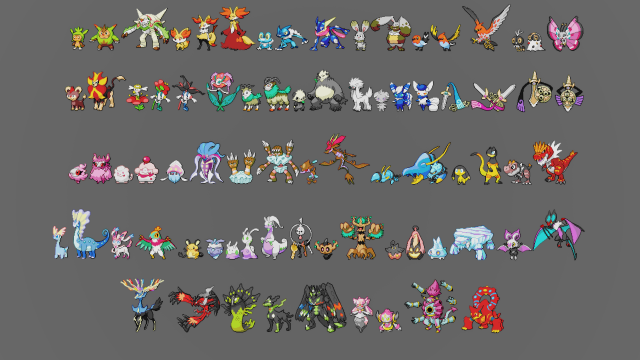 pokemon voxel sprite full pokedex 3D Model in Monster 3DExport